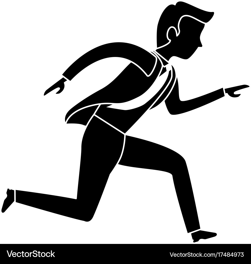 Successful businessman running avatar character Vector Image