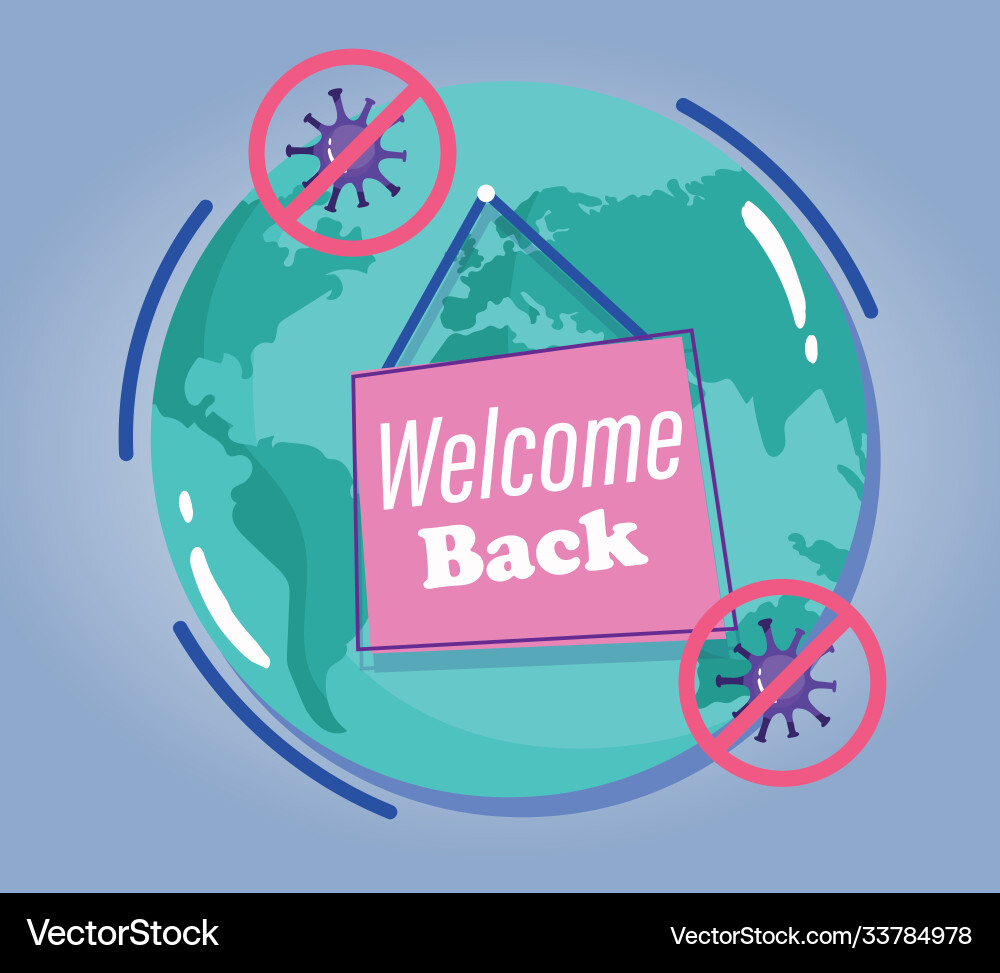 Reopening welcome back lettering hanging Vector Image
