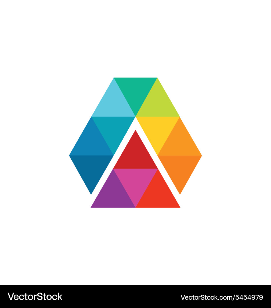 Abstract triangle technology color prism logo Vector Image