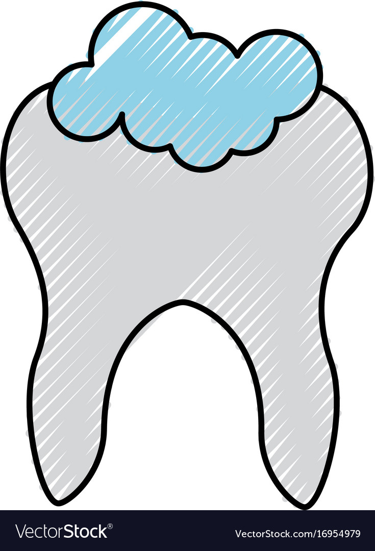 Human tooth with toothpaste Royalty Free Vector Image