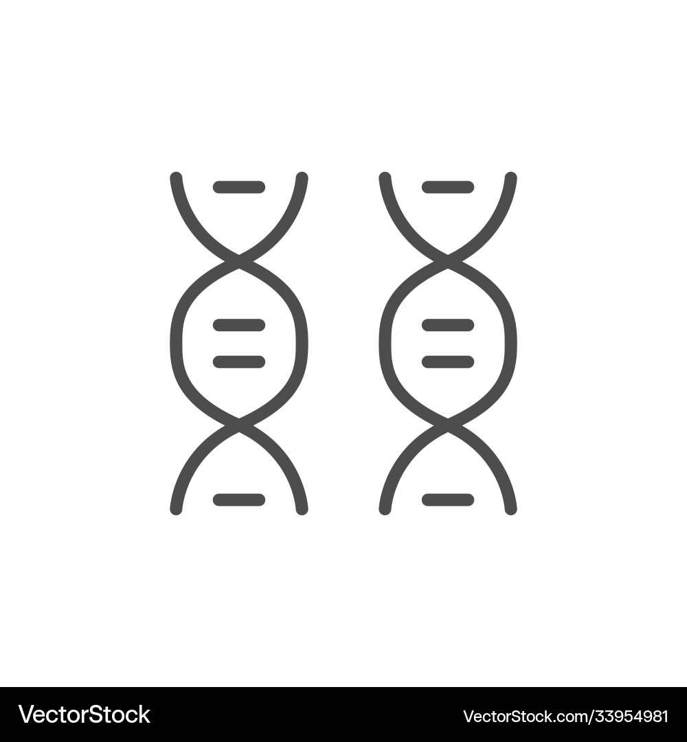 Dna molecule line outline icon Royalty Free Vector Image