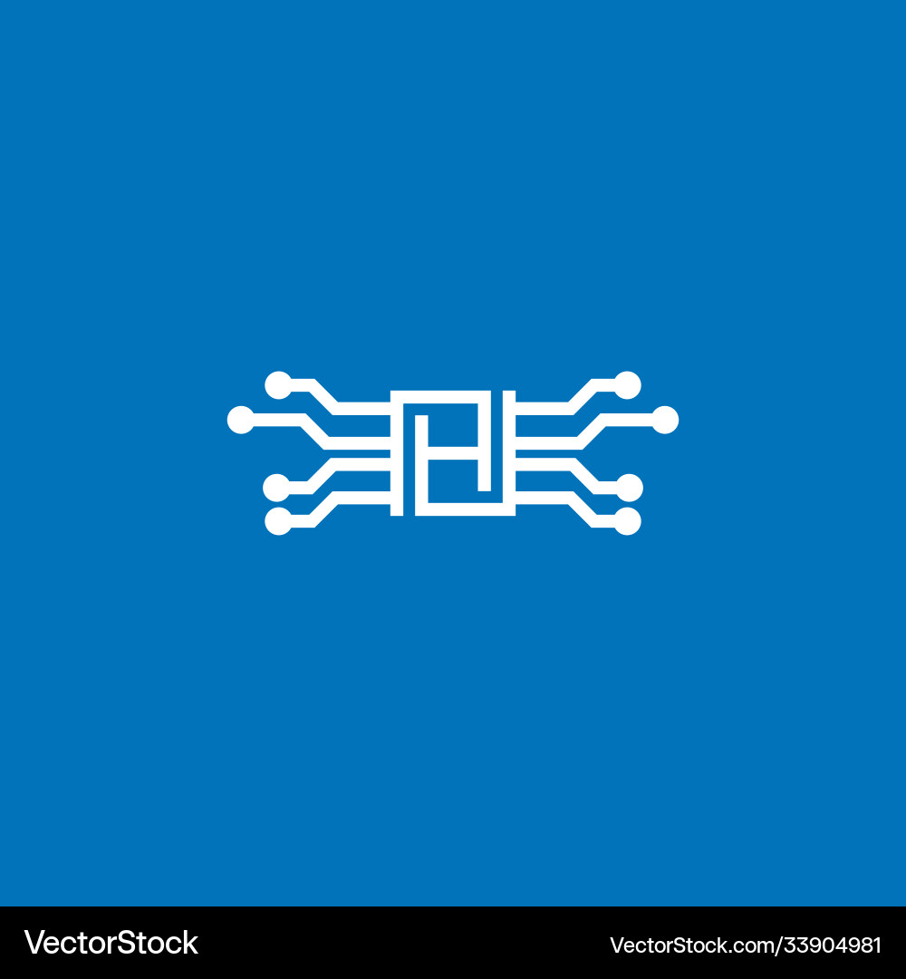 Letter h tech logo icon design template Royalty Free Vector