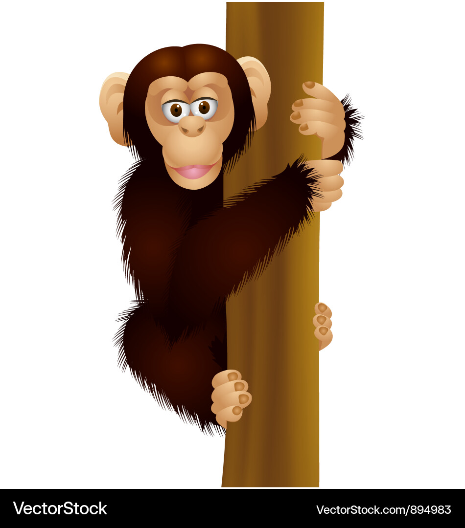 Funny chimpanzee cartoon Royalty Free Vector Image