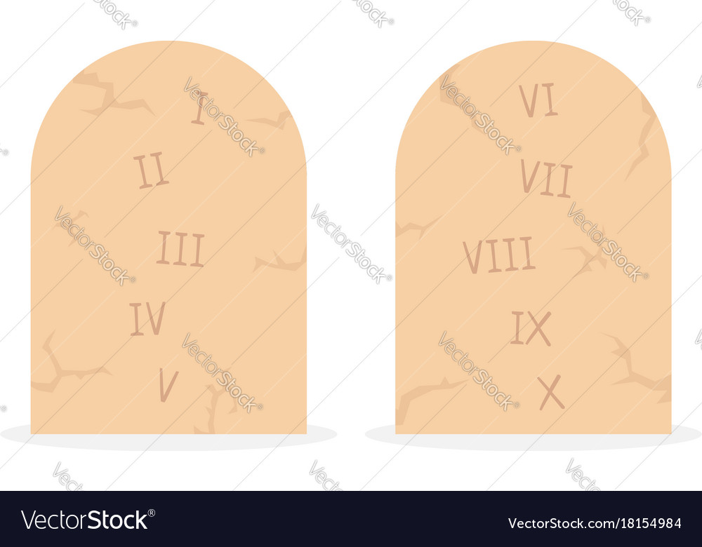 Two stone tablets with ten commandments Royalty Free Vector
