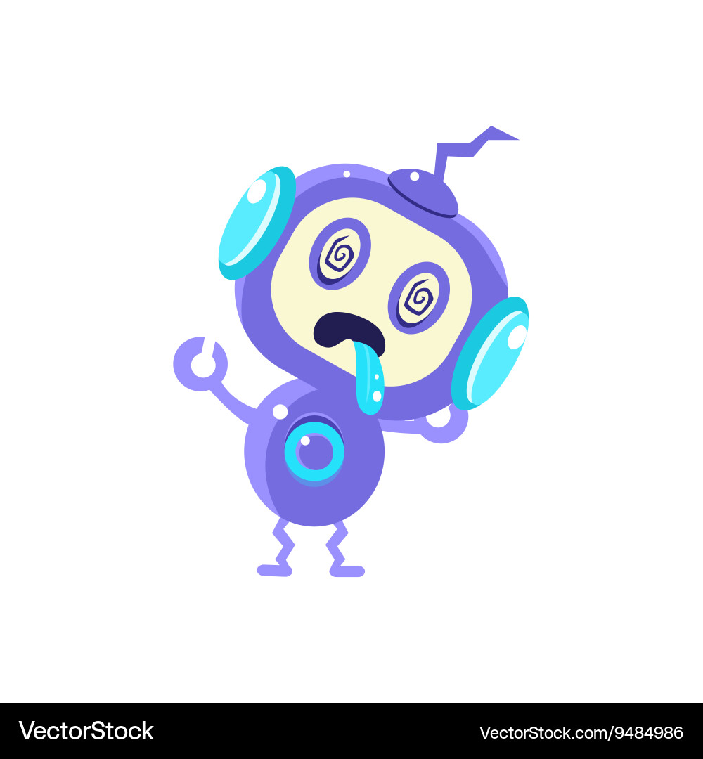 Broken little robot Royalty Free Vector Image - VectorStock