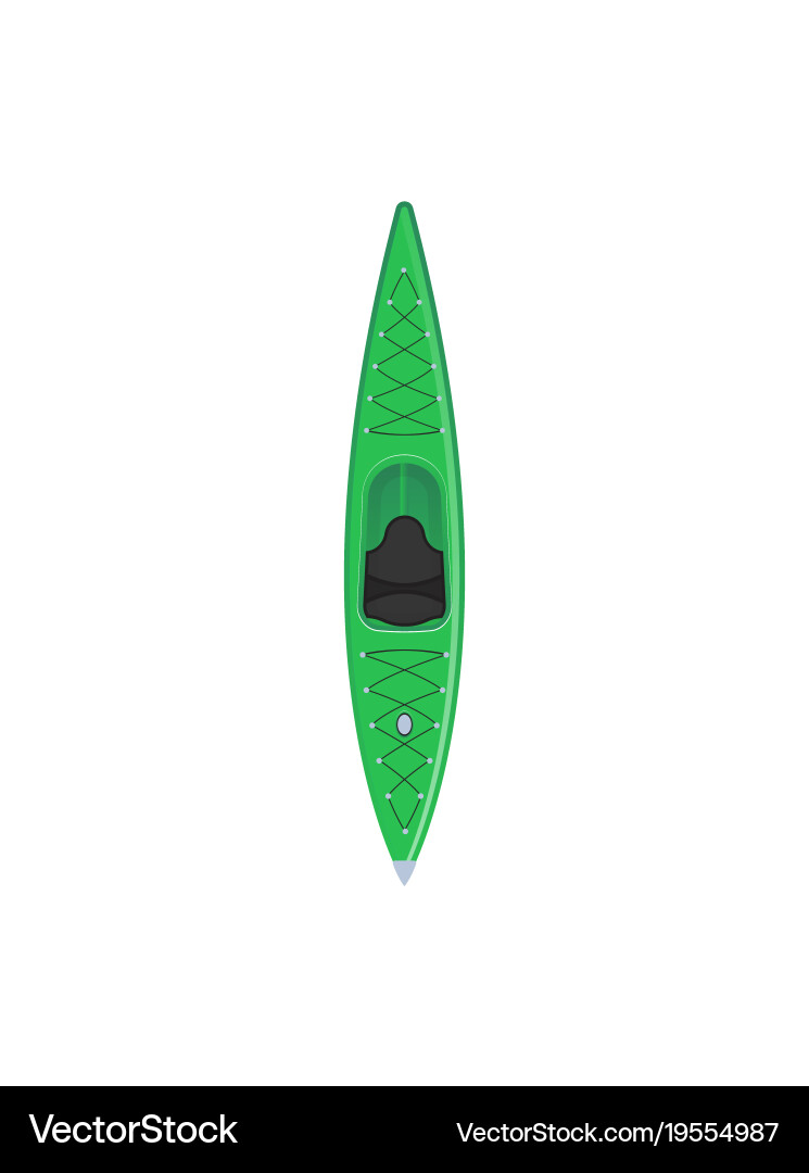 Plastic green kayak isolated icon Royalty Free Vector Image