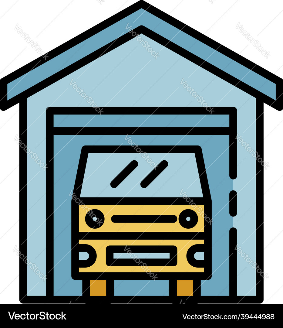 Truck loading icon color outline Royalty Free Vector Image