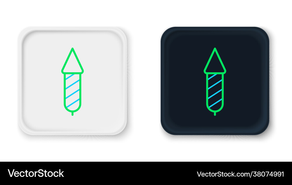 Line firework rocket icon isolated on white Vector Image