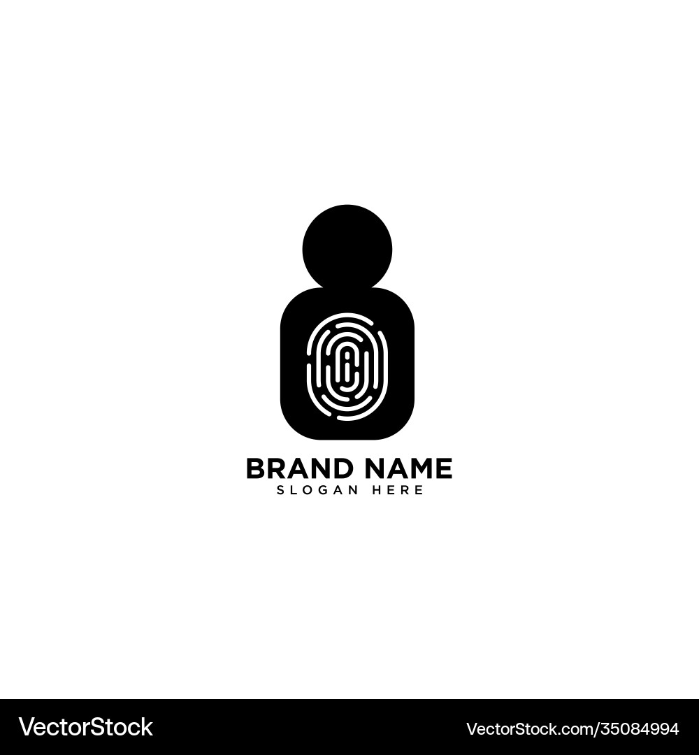 Face recognition scanning with fingerprint icon Vector Image