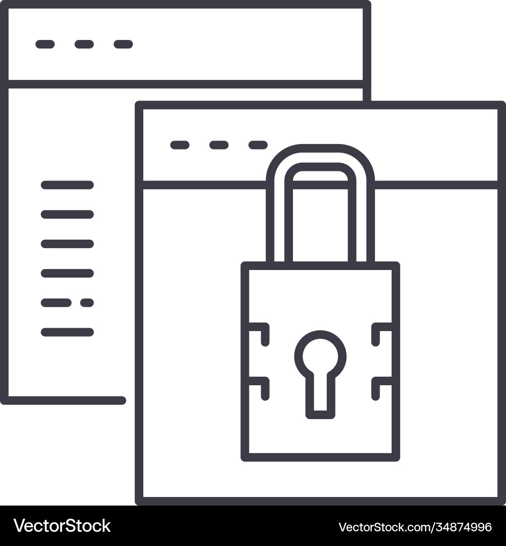 Privacy icon linear isolated thin Royalty Free Vector Image