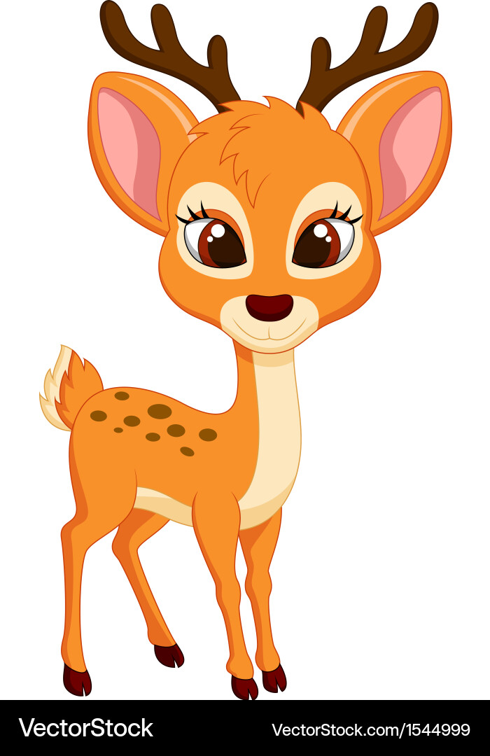 Cute deer cartoon Royalty Free Vector Image - VectorStock