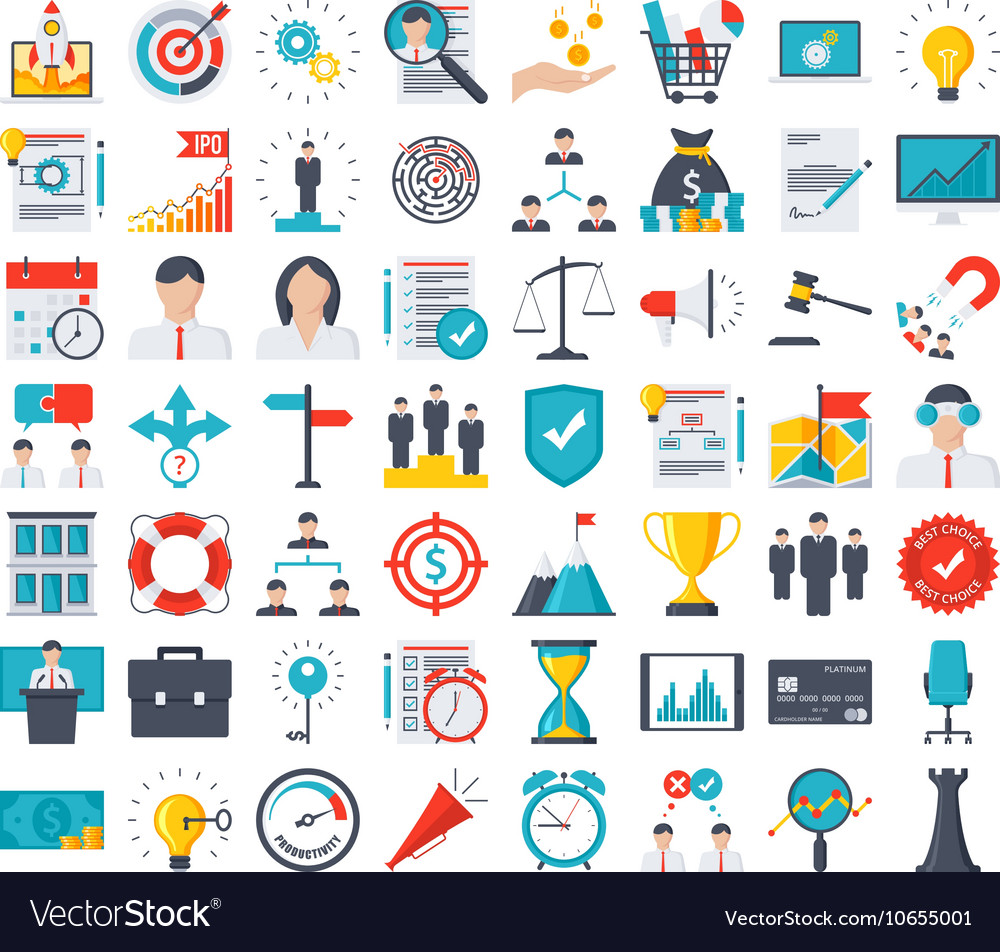 Business icon set Royalty Free Vector Image - VectorStock