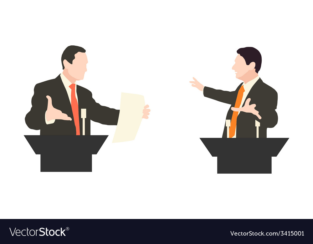 Debate two speakers Political speeches debates Vector Image