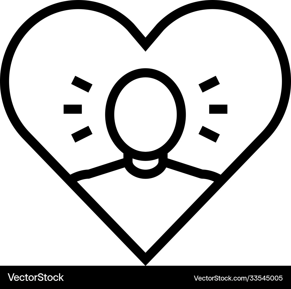 Narcissism psychological problems line icon Vector Image