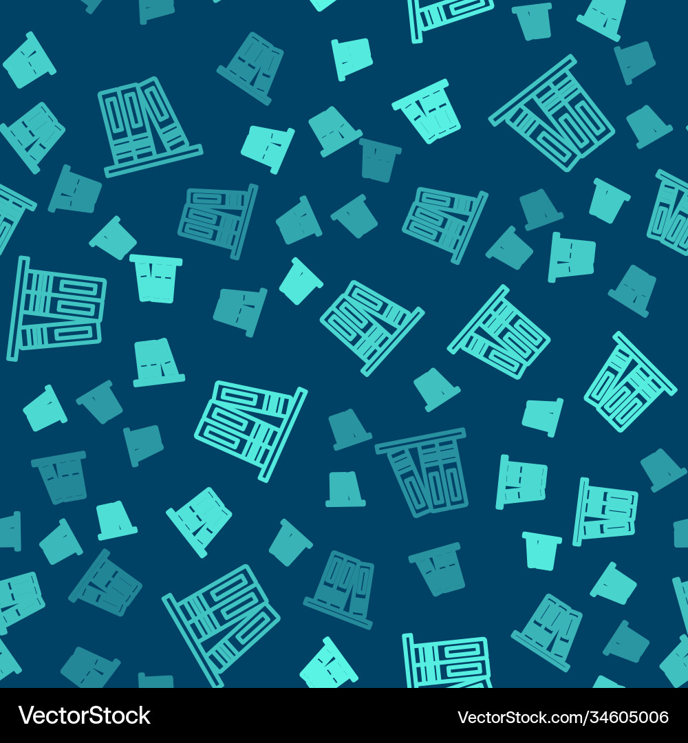 Green line office folders with papers Royalty Free Vector