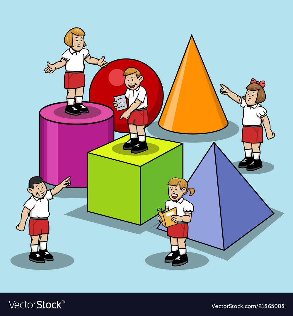 Learn base shape at elementary school Royalty Free Vector