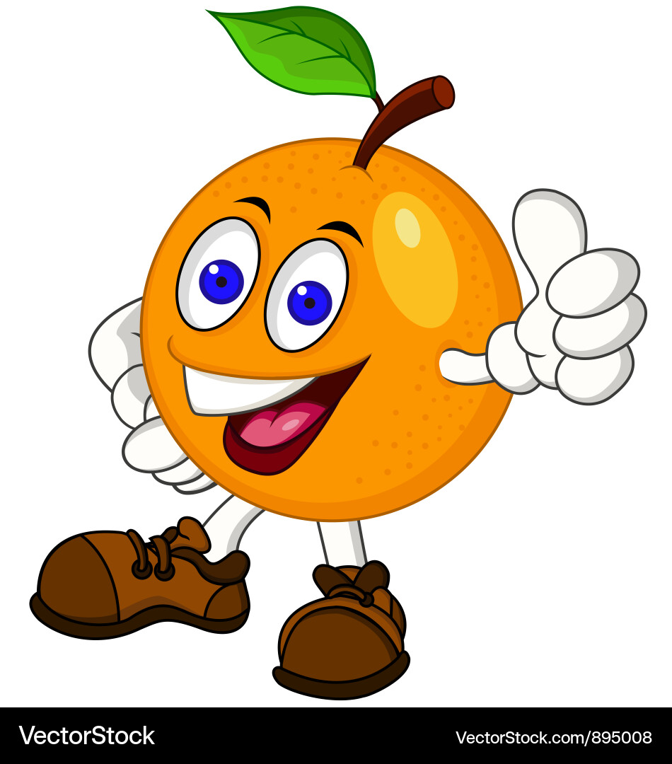 Orange cartoon character Royalty Free Vector Image