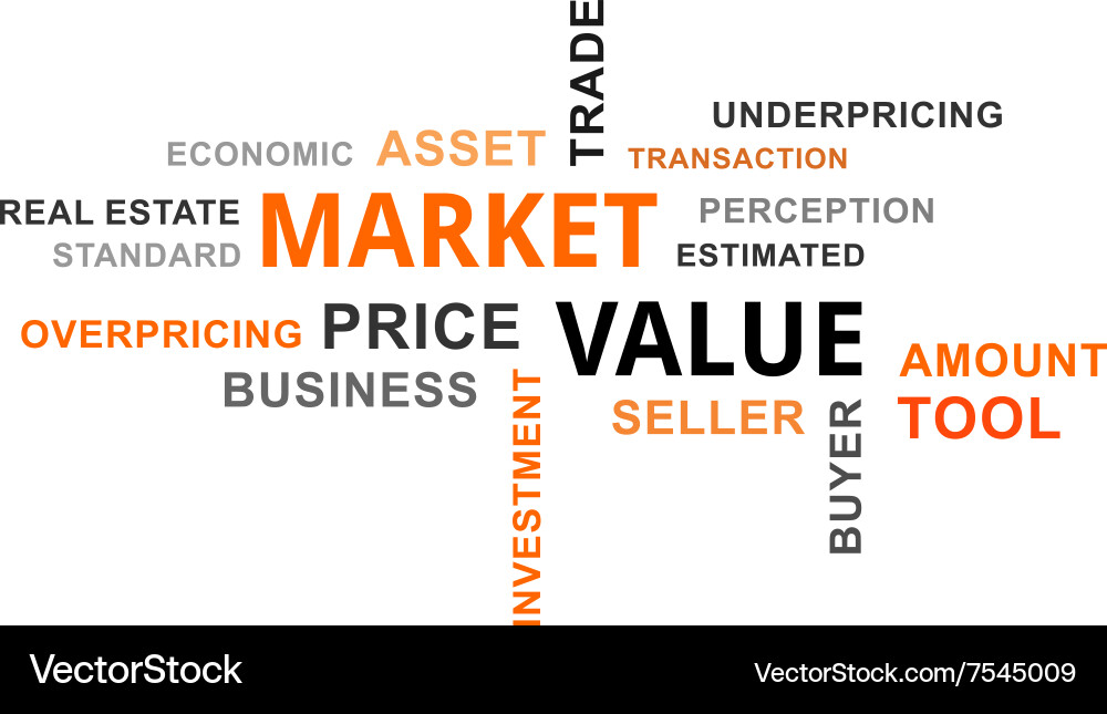 Word cloud market value Royalty Free Vector Image