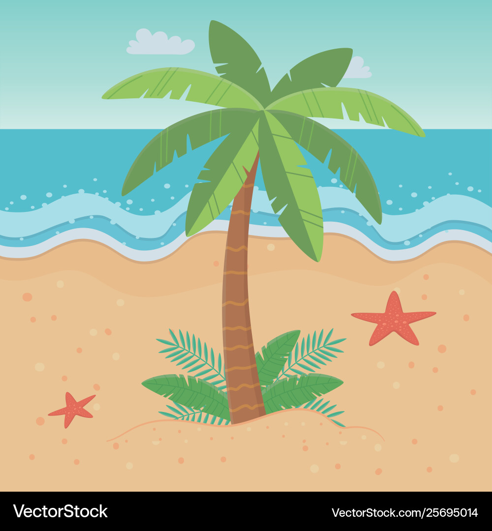 Palm tree summer season design Royalty Free Vector Image