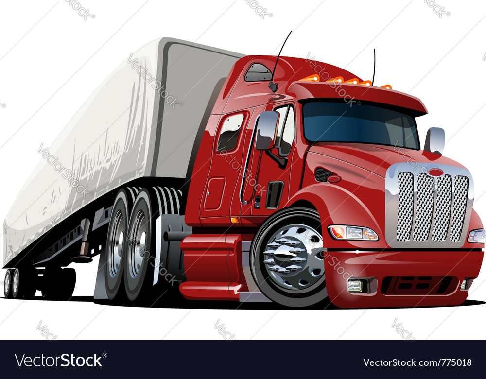 Cartoon semi truck Royalty Free Vector Image - VectorStock Cartoon semi truck Royalty Free Vector Image - VectorStock