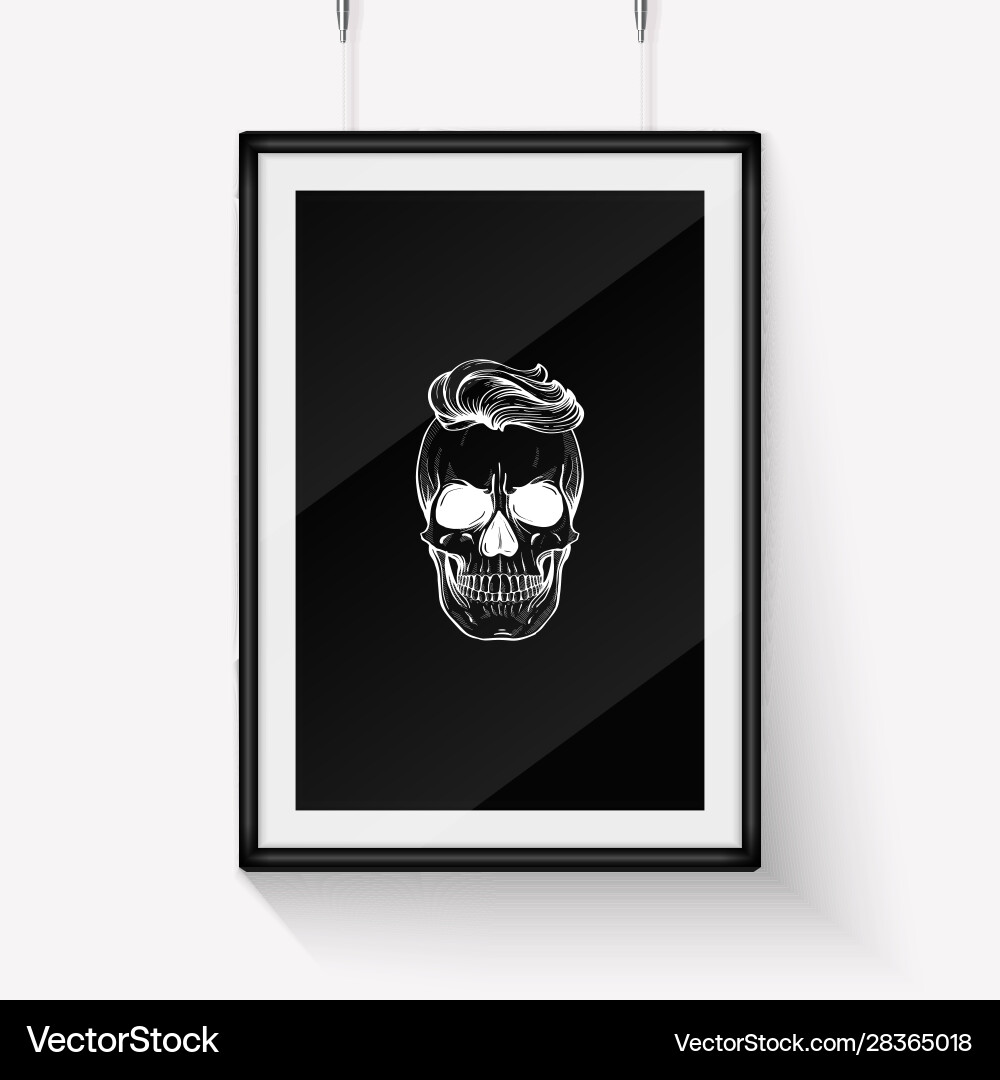 Sketch angry skull line art Royalty Free Vector Image