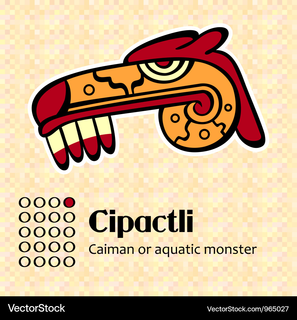 Aztec symbol Cipactli Royalty Free Vector Image
