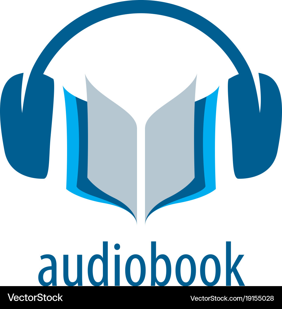 Audiobook logo template Royalty Free Vector Image