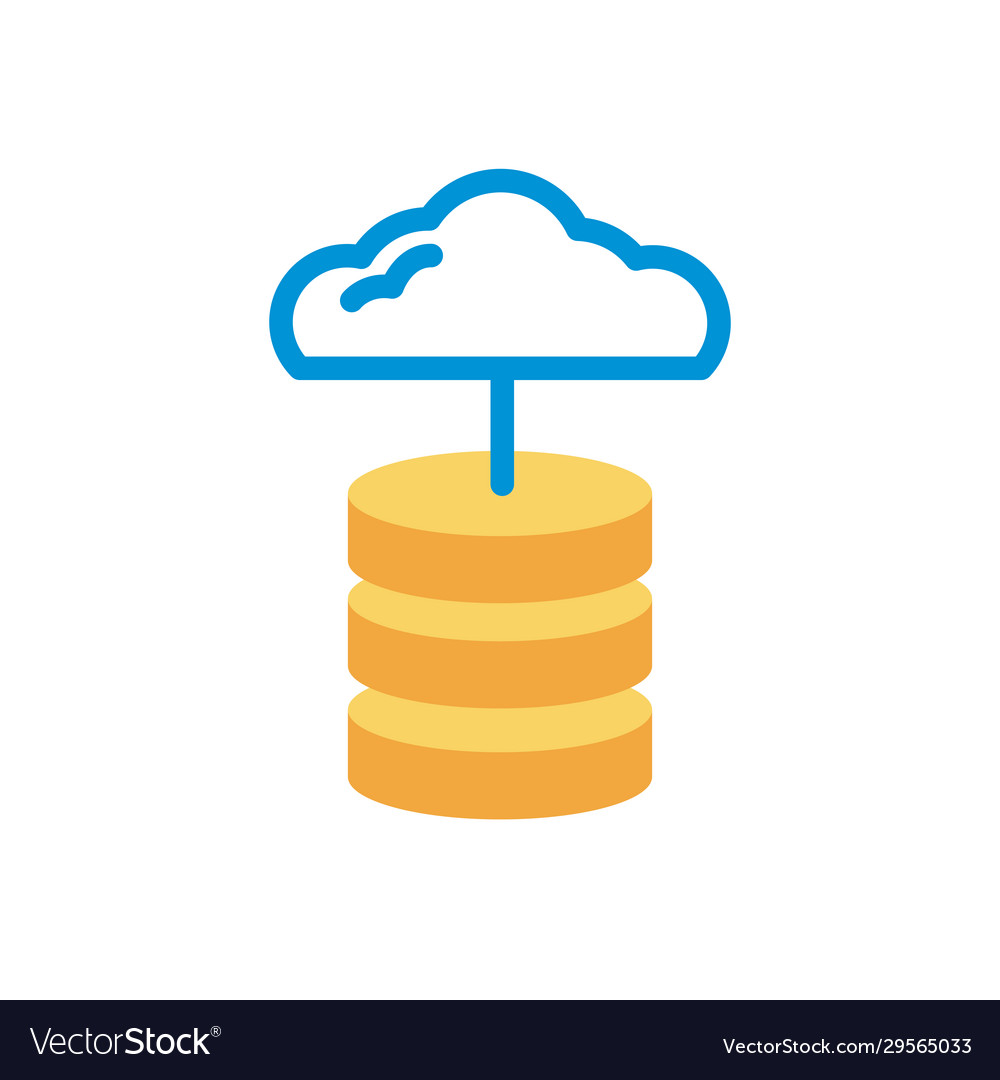 Cloud computing with data disks lineal color style