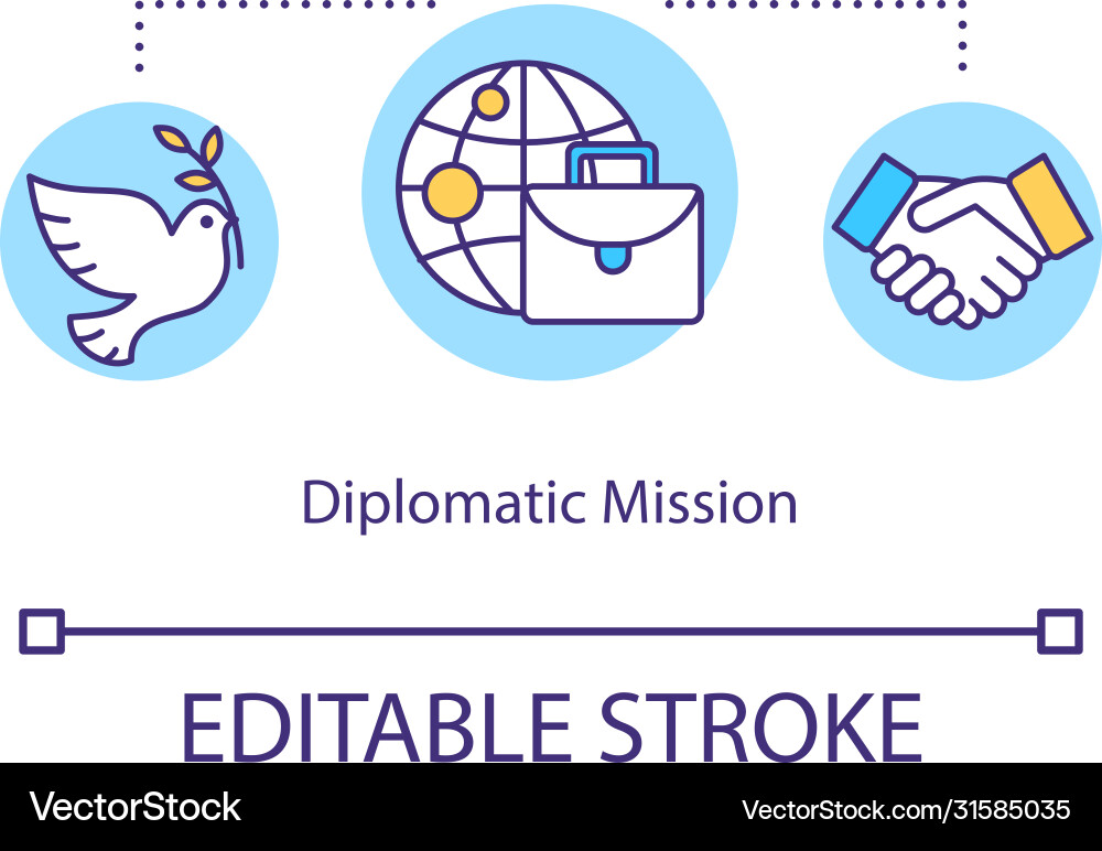 Diplomatic mission concept icon Royalty Free Vector Image