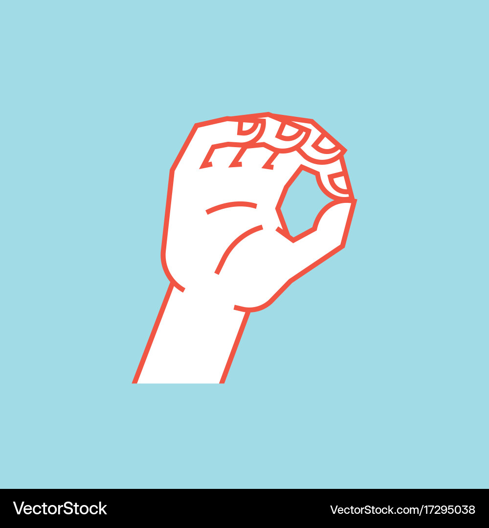 Gesture zero a little bit sign stylized hand Vector Image