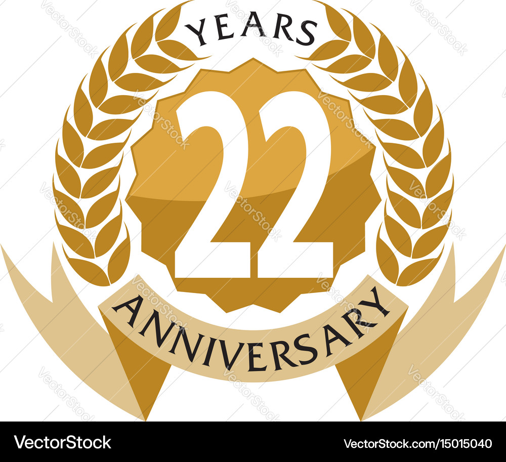 22 years ribbon anniversary Royalty Free Vector Image