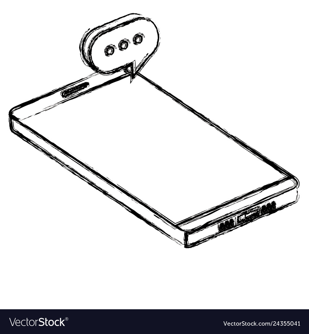 Smartphone device with speech bubble Royalty Free Vector