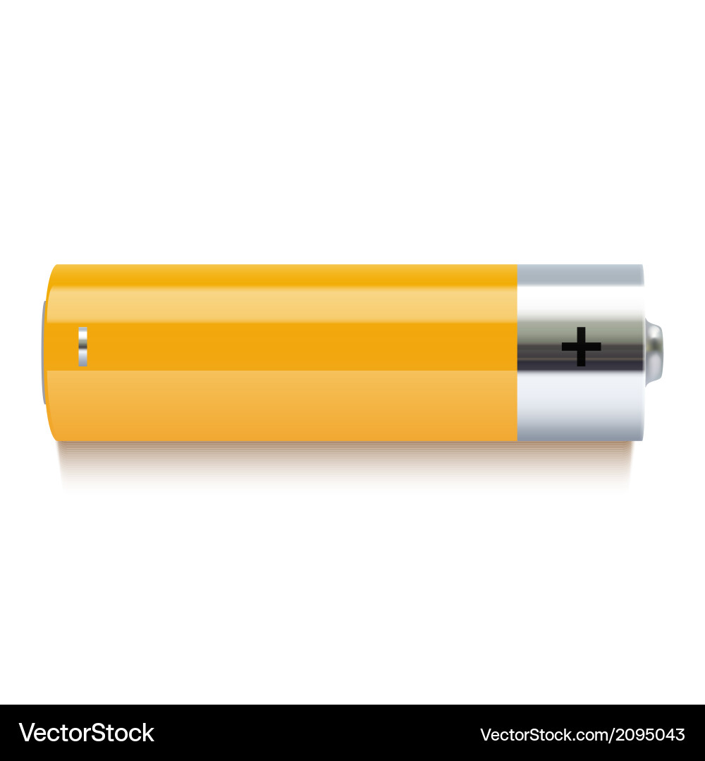 Realistic yellow battery icon Royalty Free Vector Image