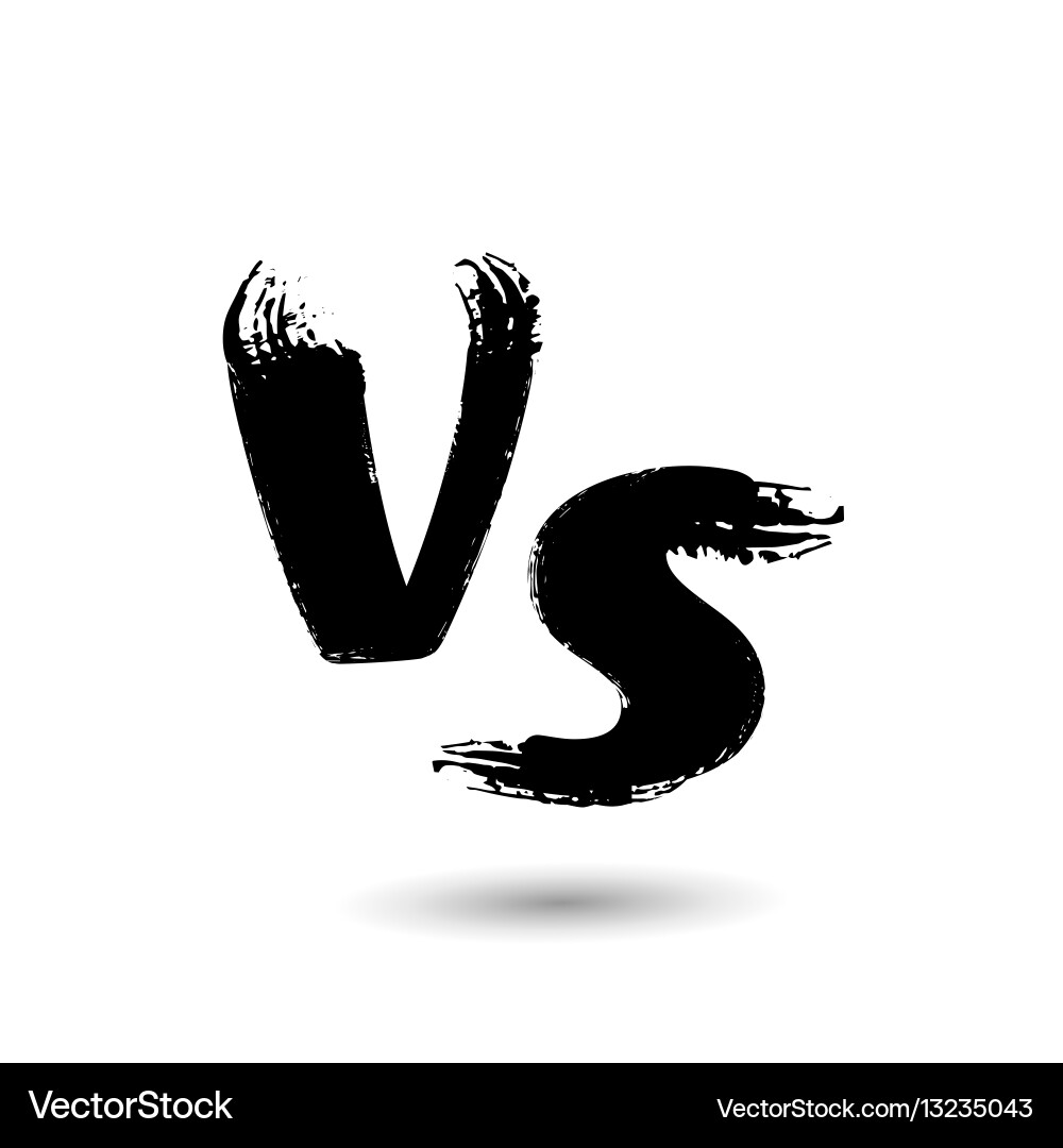 Versus sign vs letters isolated on white Vector Image