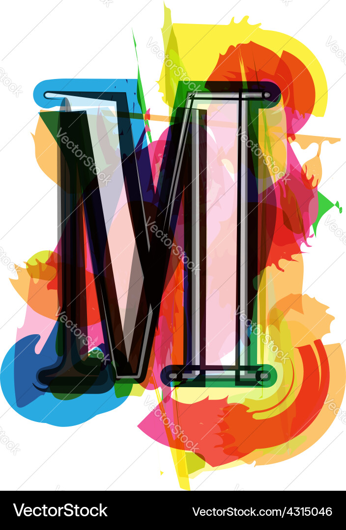 Artistic Font - Letter M Royalty Free Vector Image