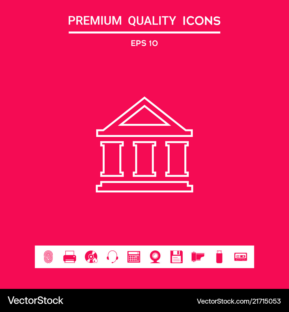 Bank line icon graphic elements for your design Vector Image