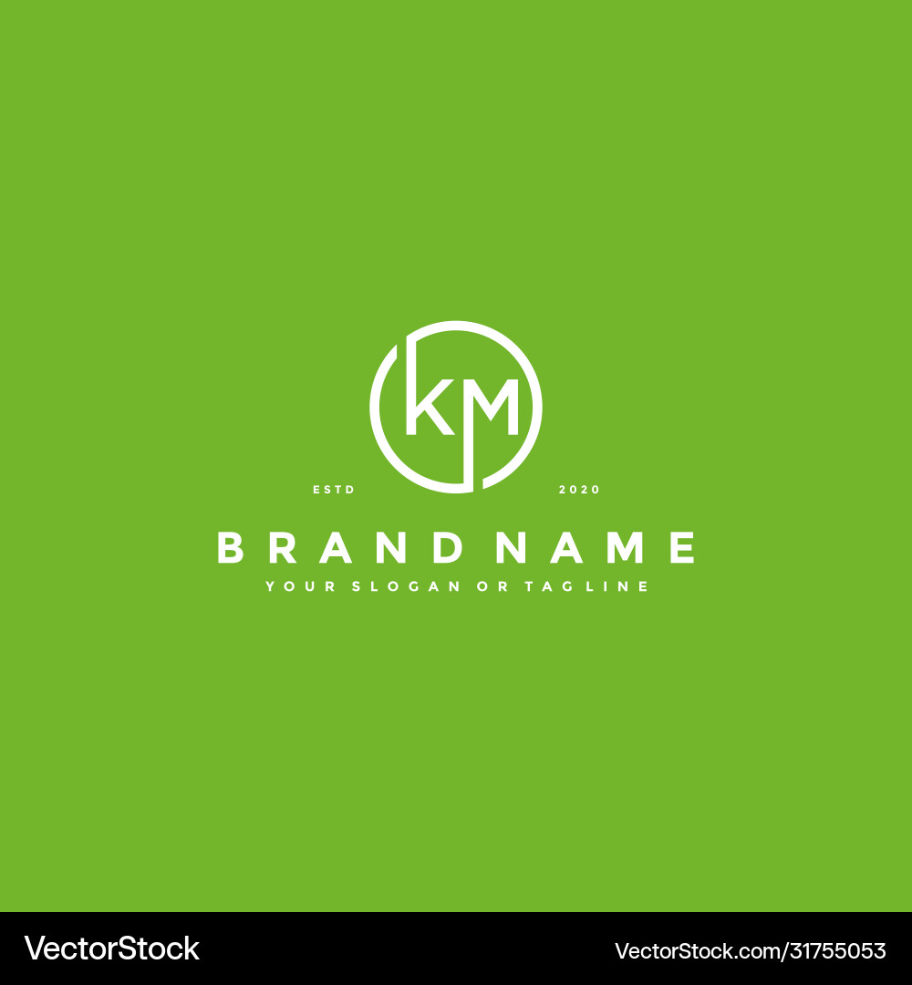 Letter km logo design Royalty Free Vector Image