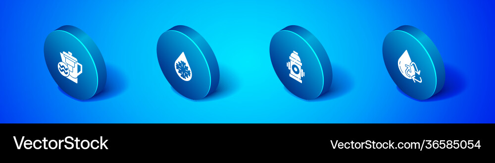 Set isometric water jug with a filter fire Vector Image