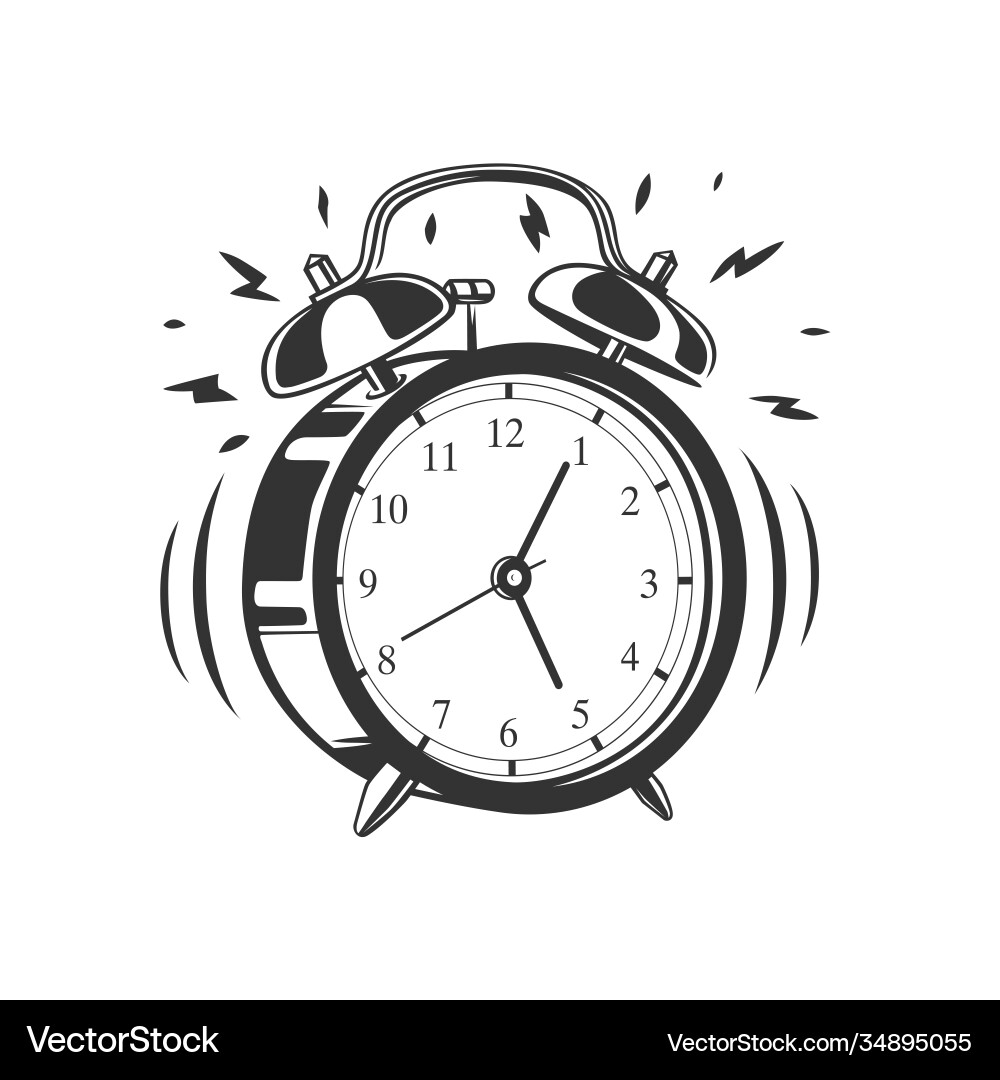 Alarm clock isolated on white background Vector Image