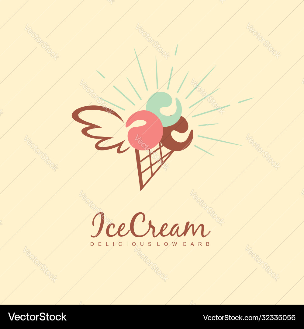 Diet ice cream logo design Royalty Free Vector Image