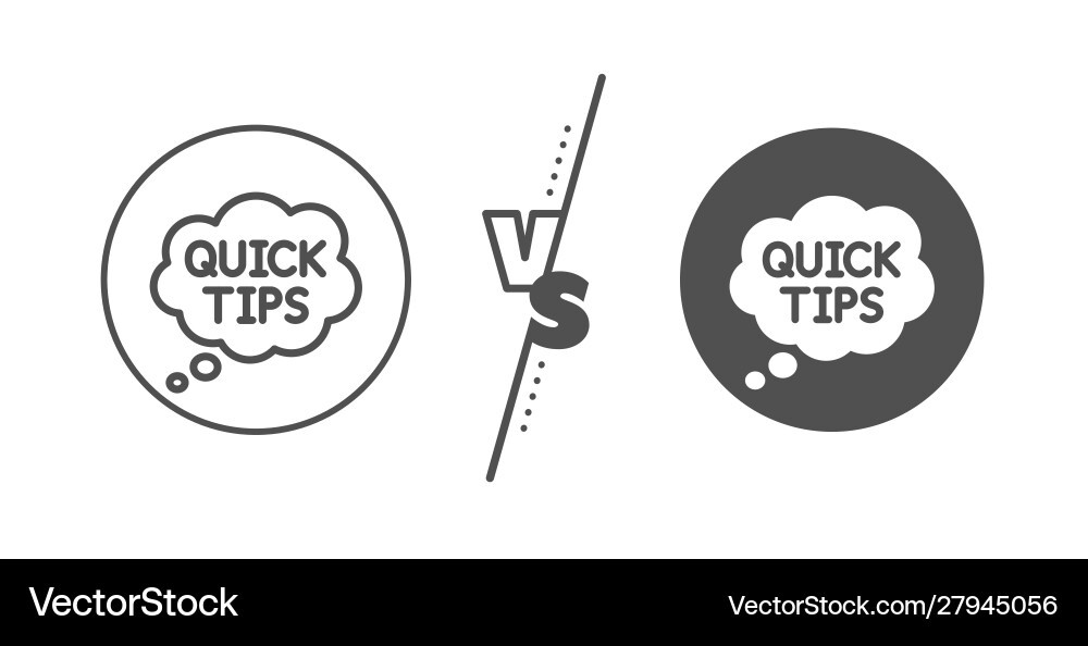 Quick tips line icon helpful tricks speech bubble Vector Image