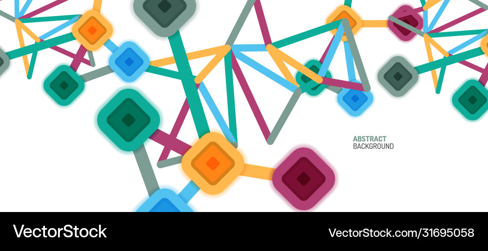 Abstract square dot connections flat style Vector Image