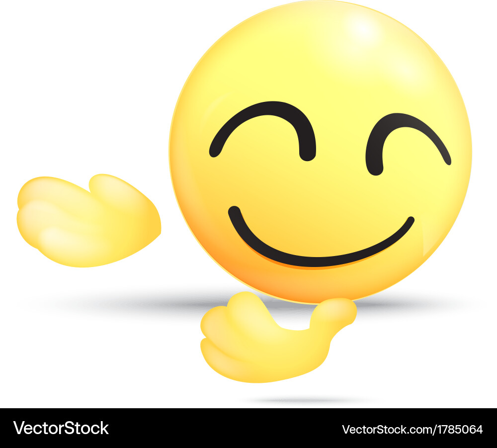 Emoticon bowing down invite Royalty Free Vector Image