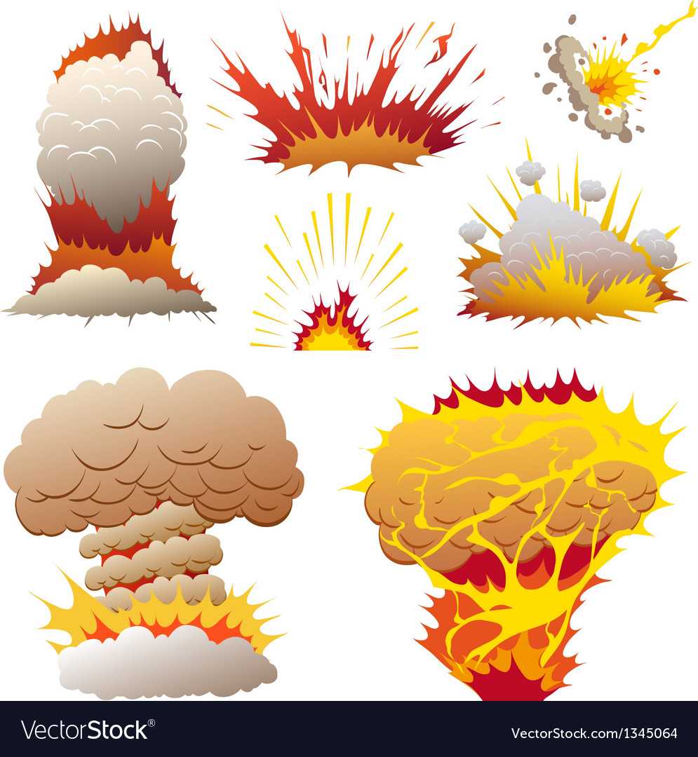 Comic book explosion elements Royalty Free Vector Image