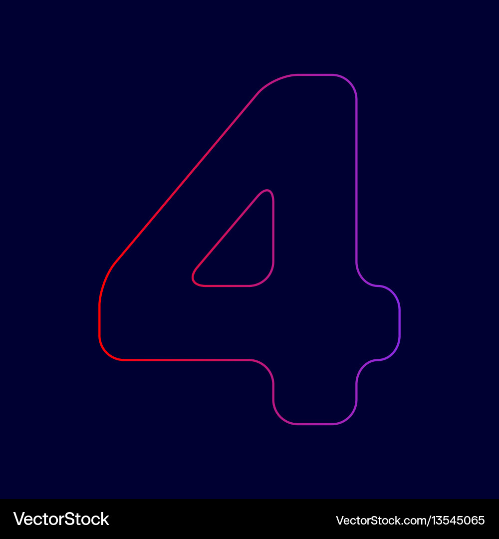 Number 4 sign design template element Royalty Free Vector Image ...