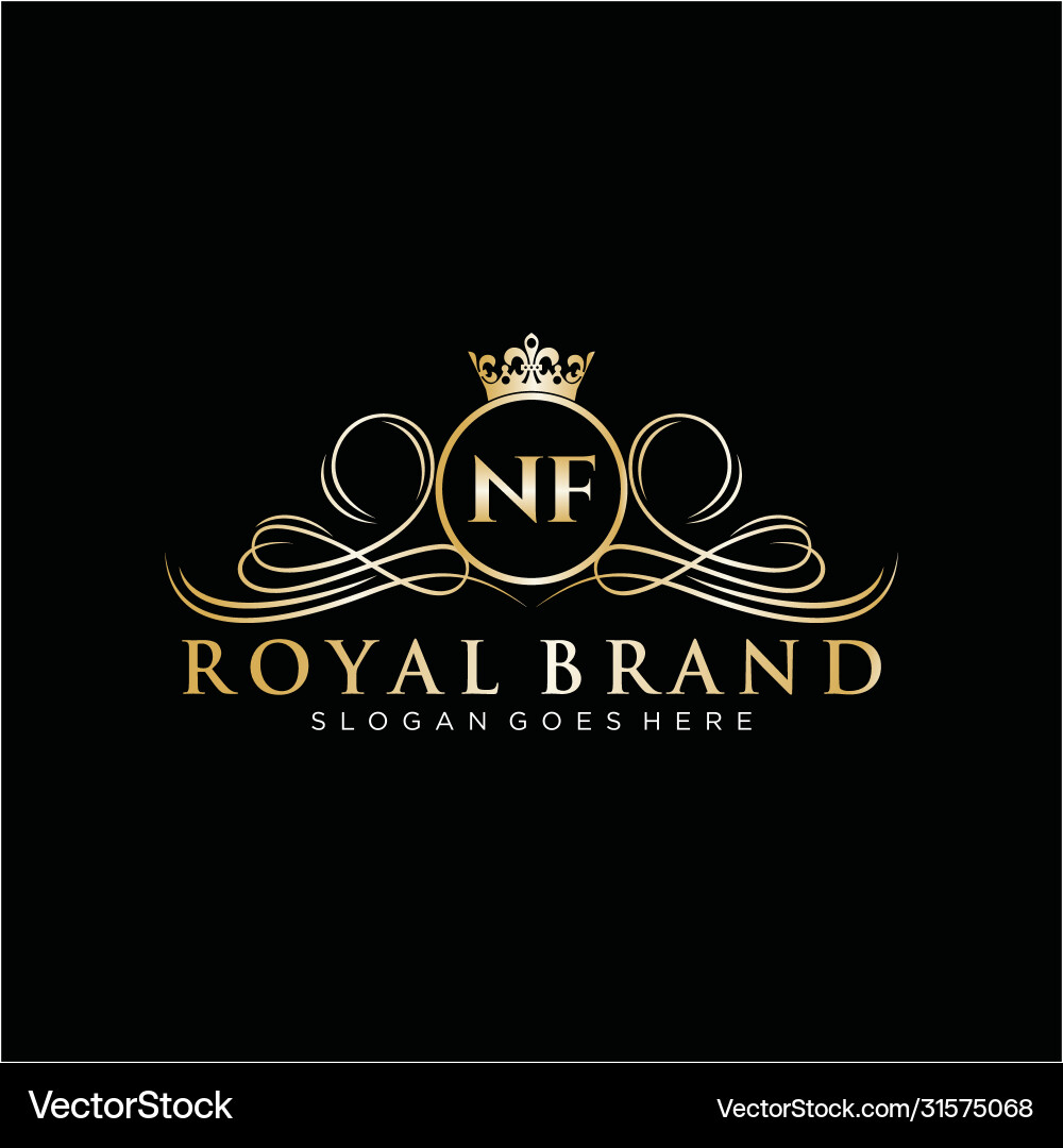 Nf letter initial luxurious brand logo template Vector Image