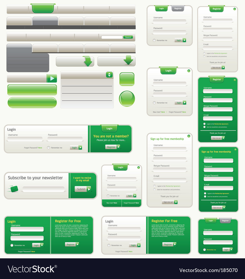 Website design elements Royalty Free Vector Image