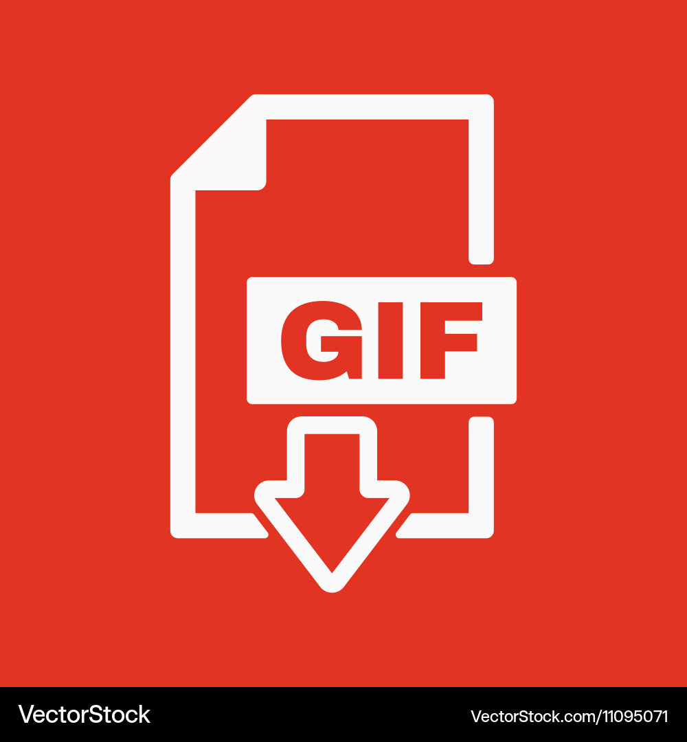 Gif icon file format symbol flat Royalty Free Vector Image