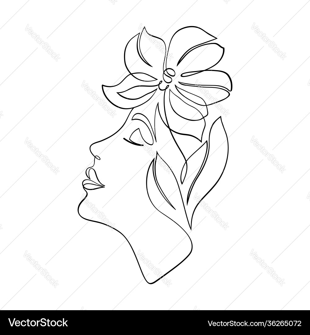 Minimal woman face Royalty Free Vector Image - VectorStock