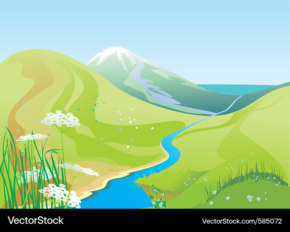 River hills Royalty Free Vector Image - VectorStock